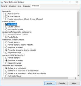 ¿Cómo puedo activar la consola Java? - Viafirma